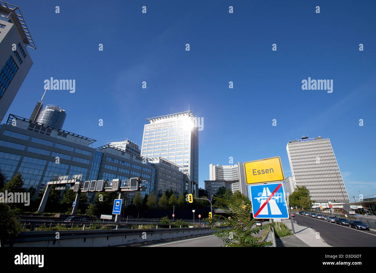 Essen, Germany, highway exit Essen-Zentrum Stock Photo - Alamy