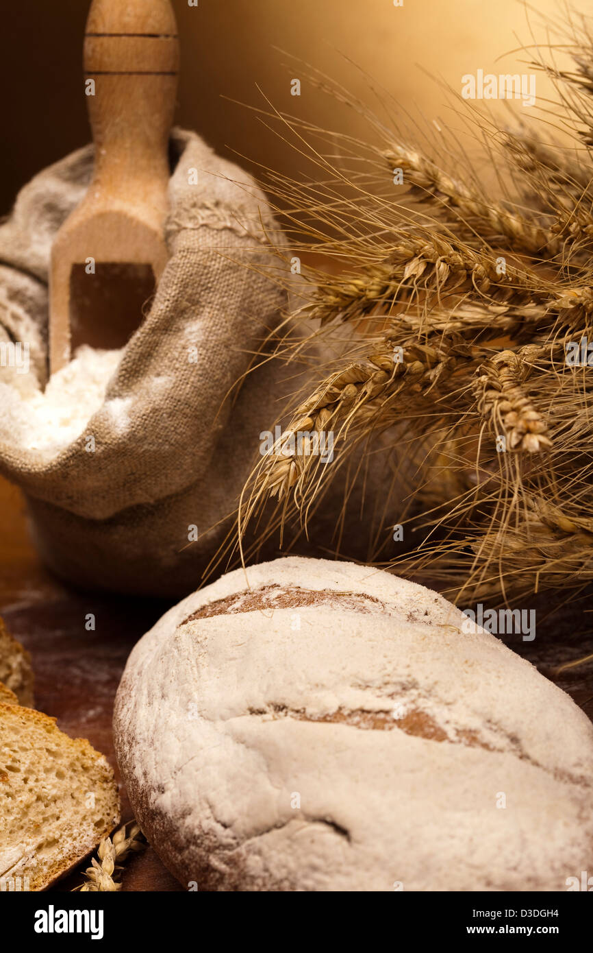 Baked bread background Stock Photo - Alamy