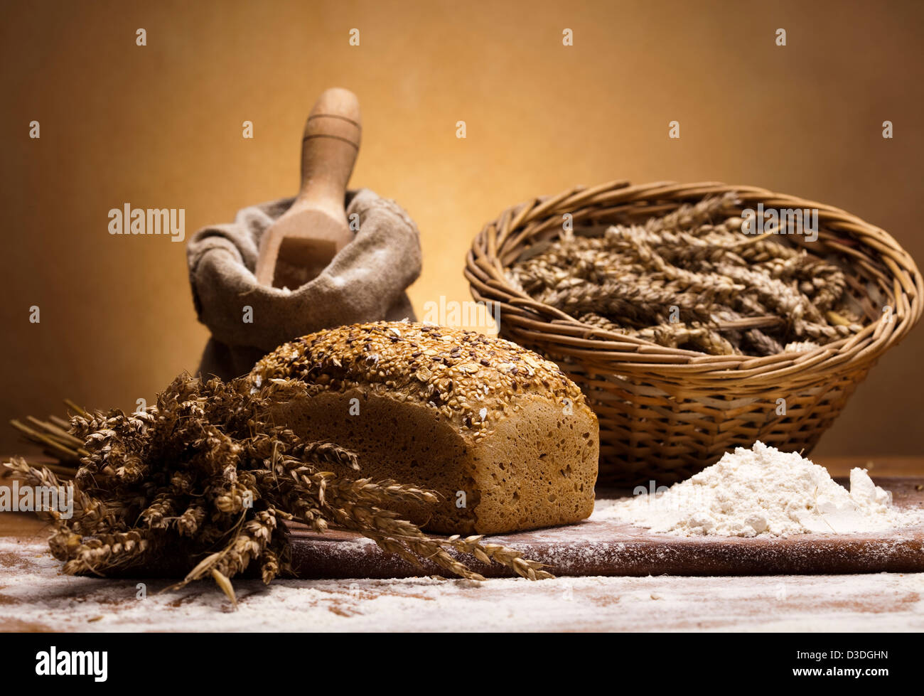 Baked bread background Stock Photo - Alamy