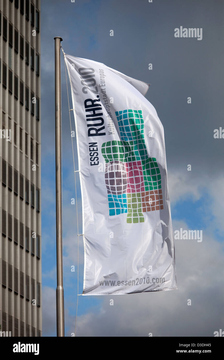 Essen, Germany, the flag of the European Capital of Culture Ruhr 2010 ...