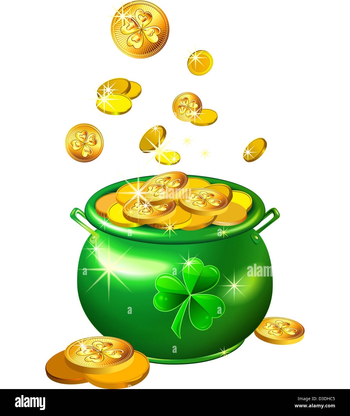 Leprechaun Gold Coins Pot.