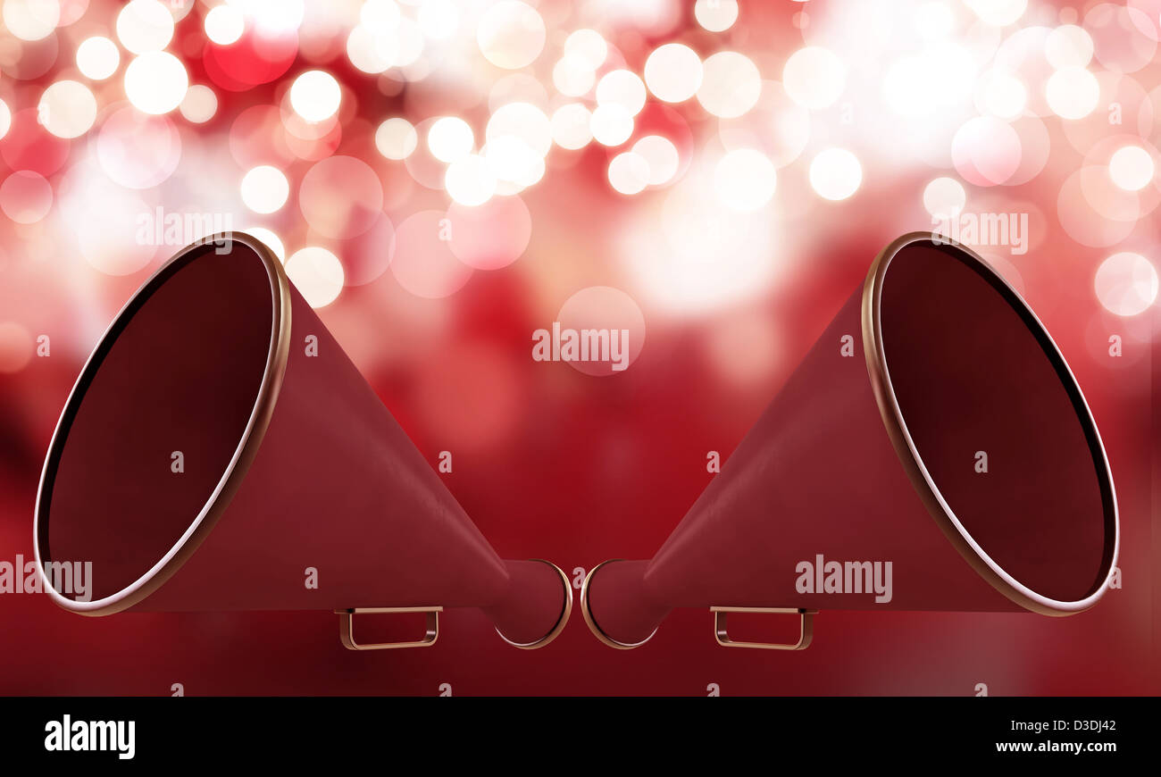old red megaphones Stock Photo - Alamy