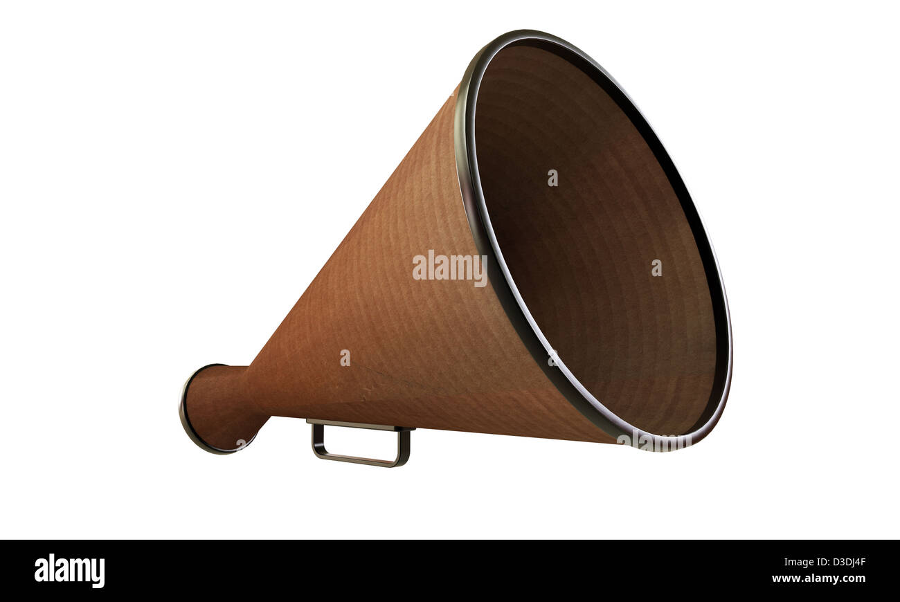 old megaphone made with cardboard Stock Photo - Alamy