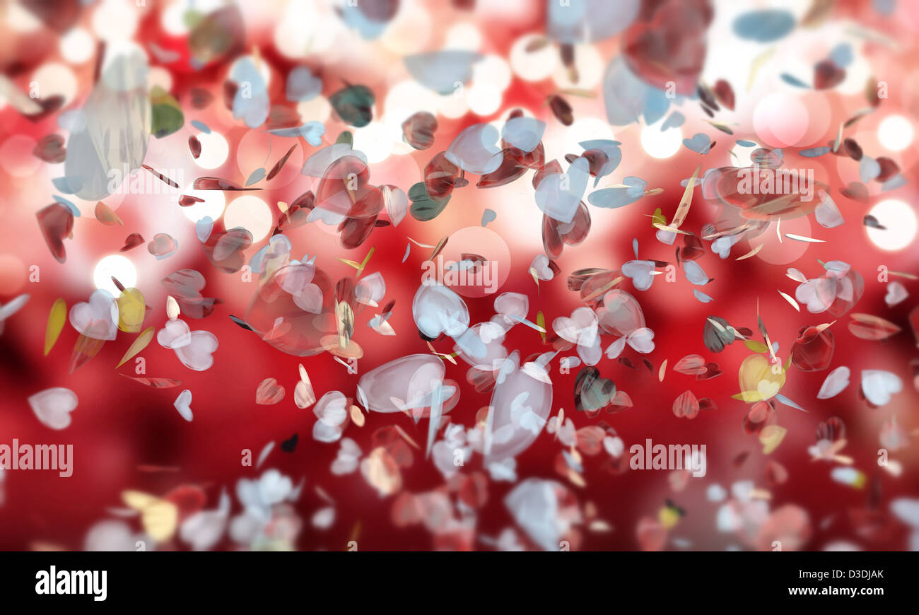 petal hearts falling Stock Photo - Alamy