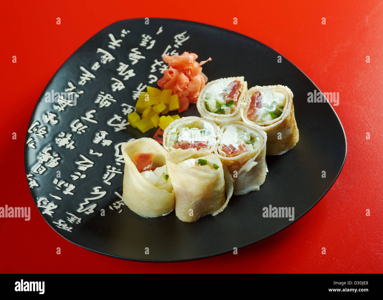 Chinese or Thai-style vegetable spring rolls Stock Photo - Alamy