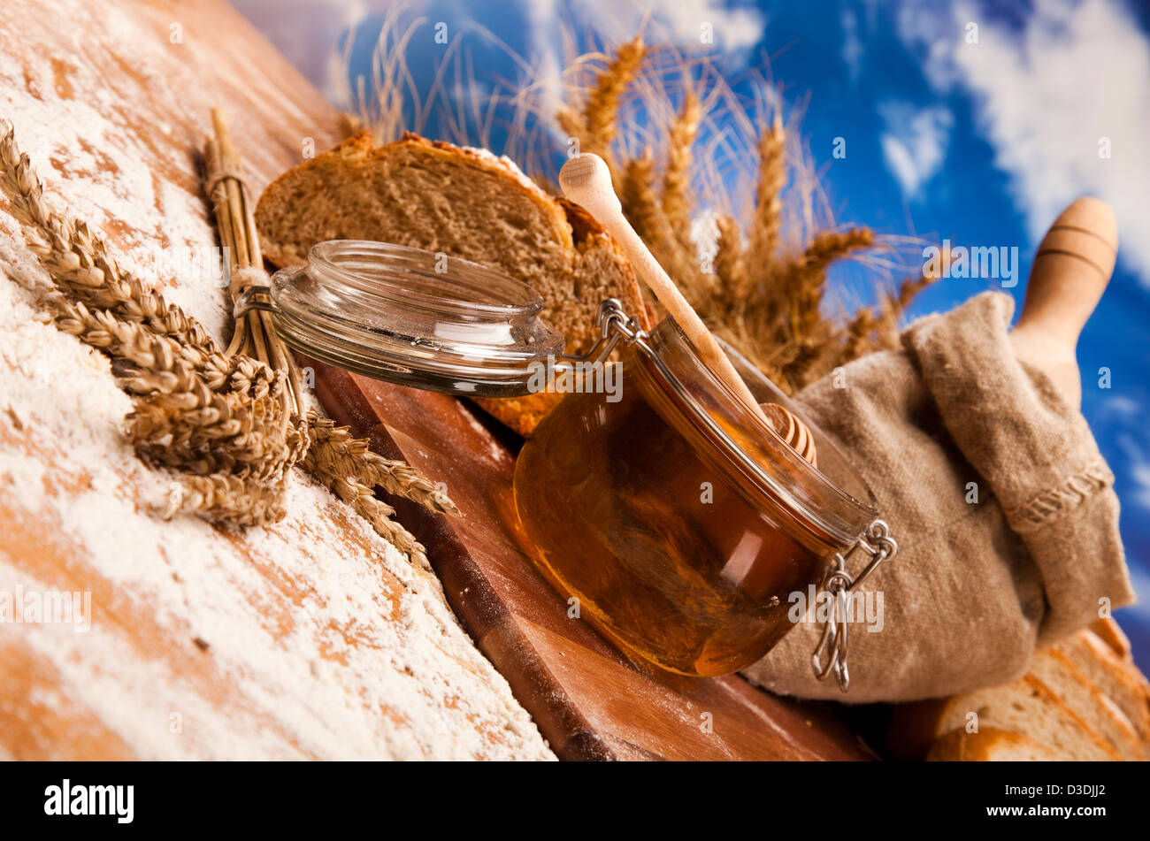Baked bread background Stock Photo - Alamy