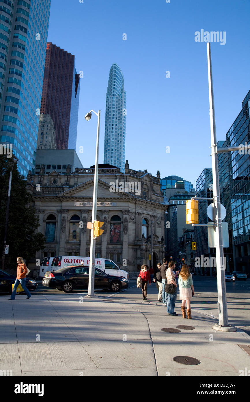 Toronto, Canada, street scene with people in front of modern ...