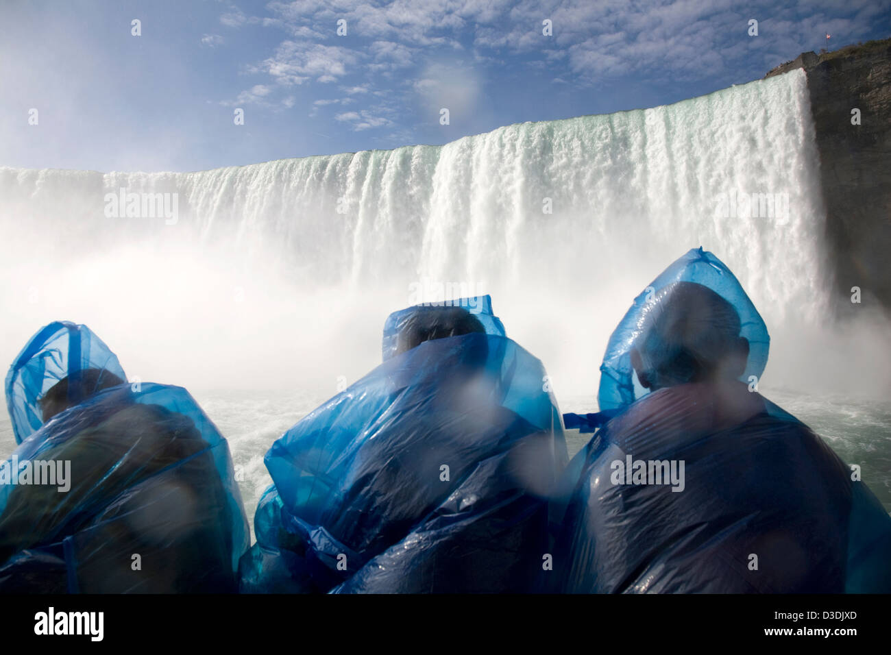 Niagara Falls, Canada, tourists in front of the Horseshoe Falls on the ...