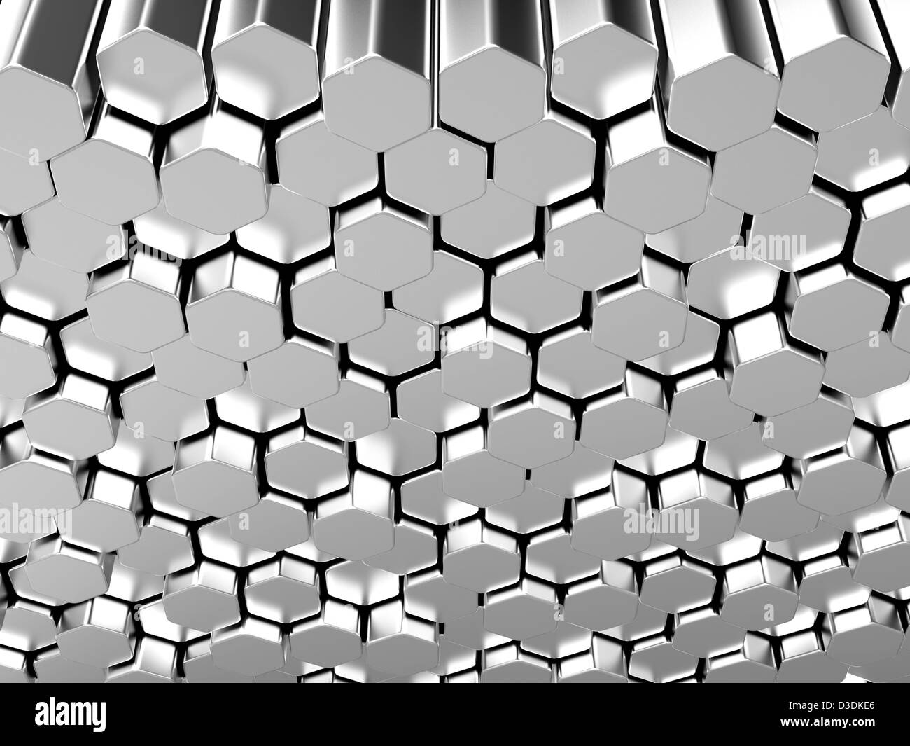 Shiny hexagon metal bars abstract background Stock Photo - Alamy