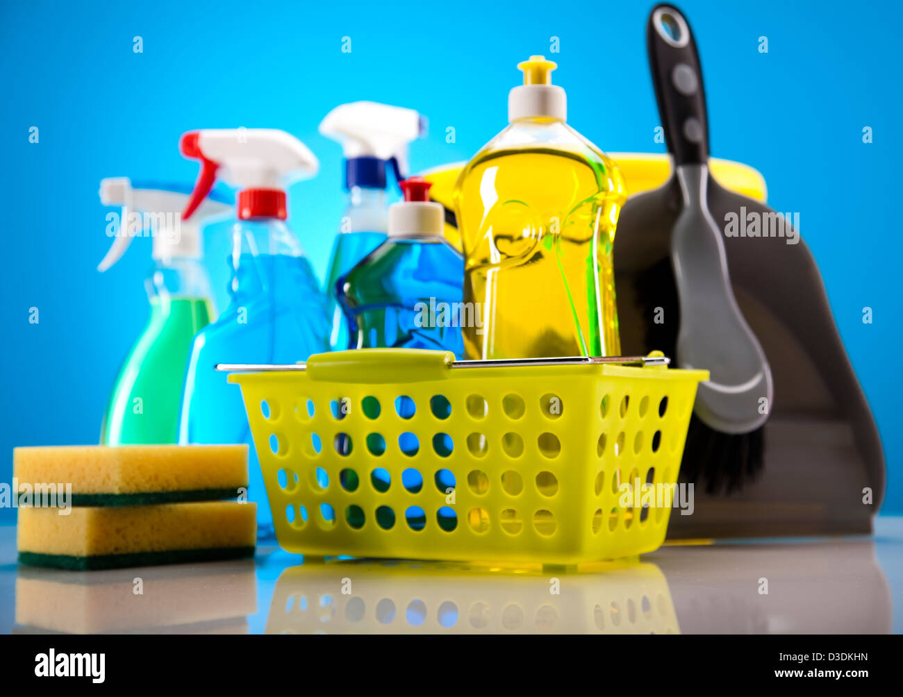 Set of cleaning products Stock Photo - Alamy