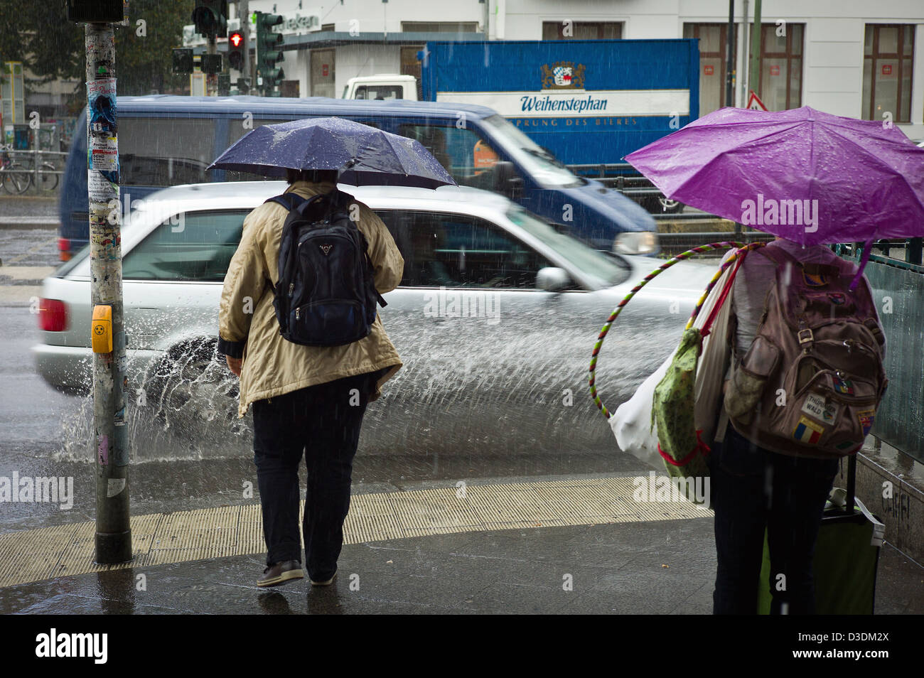 Berlin, Germany, rainy and wet at Rosenthaler Platz Stock Photo - Alamy