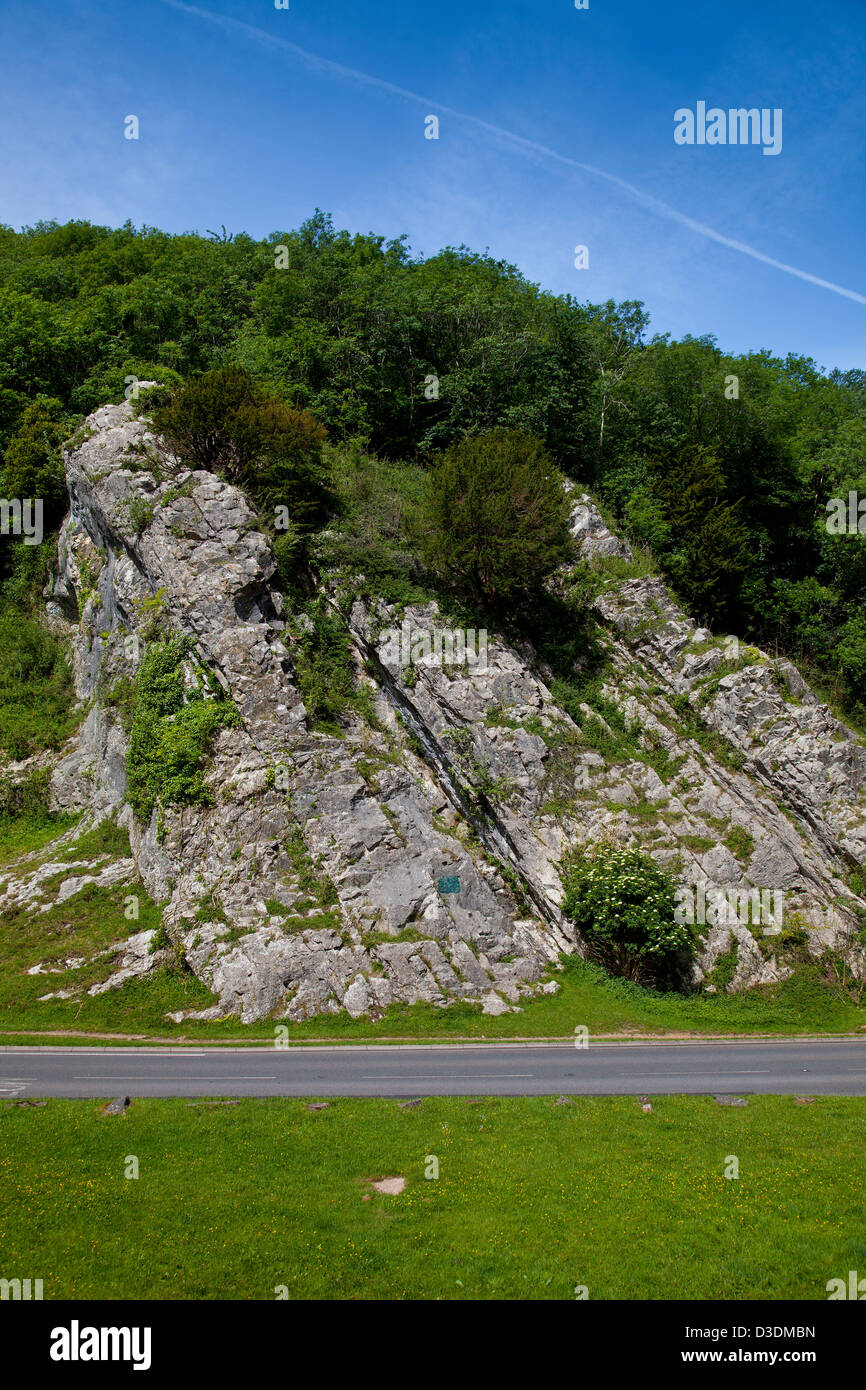 The famous 'Rock of Ages' in Burrington Combe limestone gorge in the ...