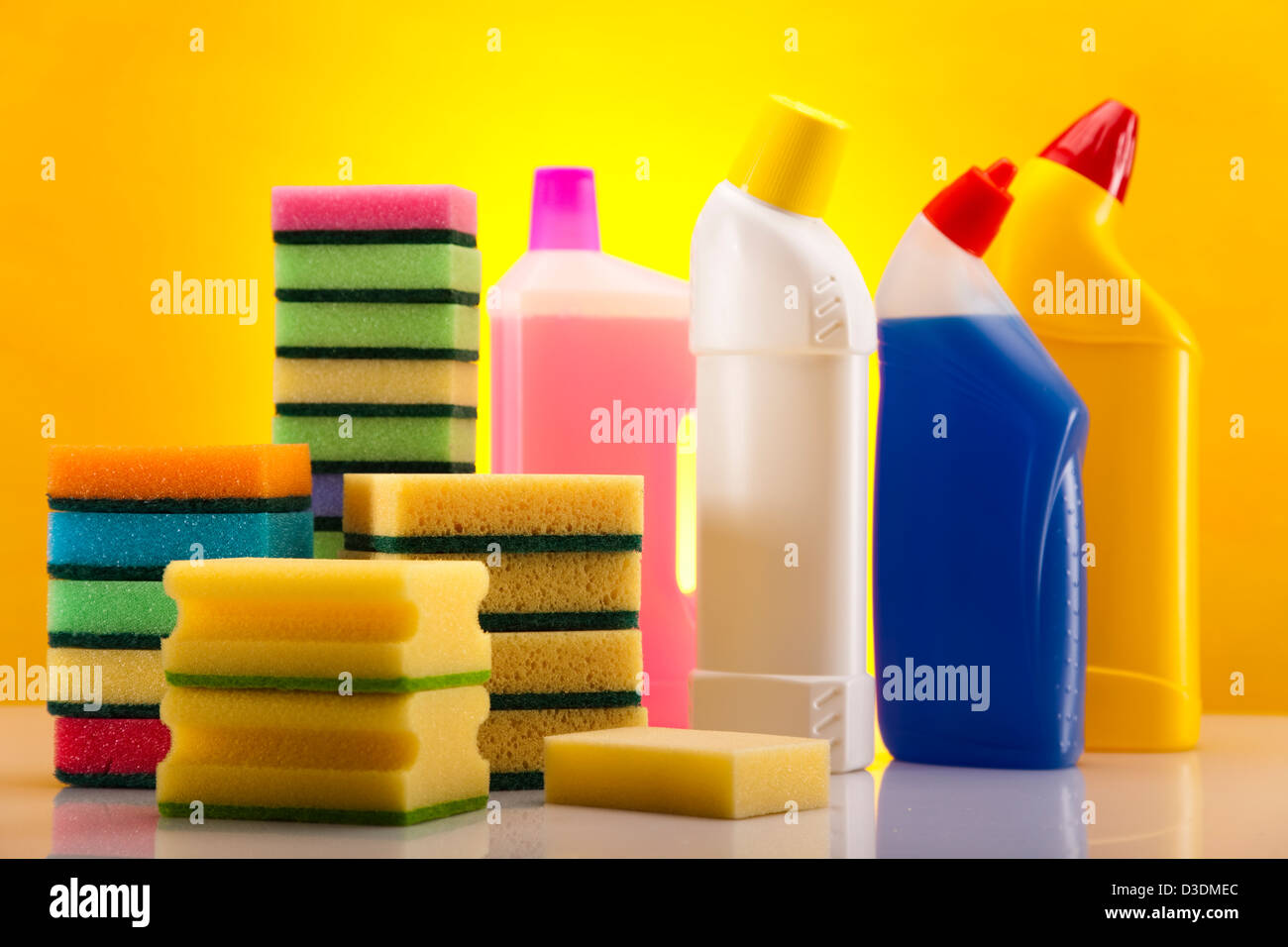 Variety of cleaning products Stock Photo - Alamy