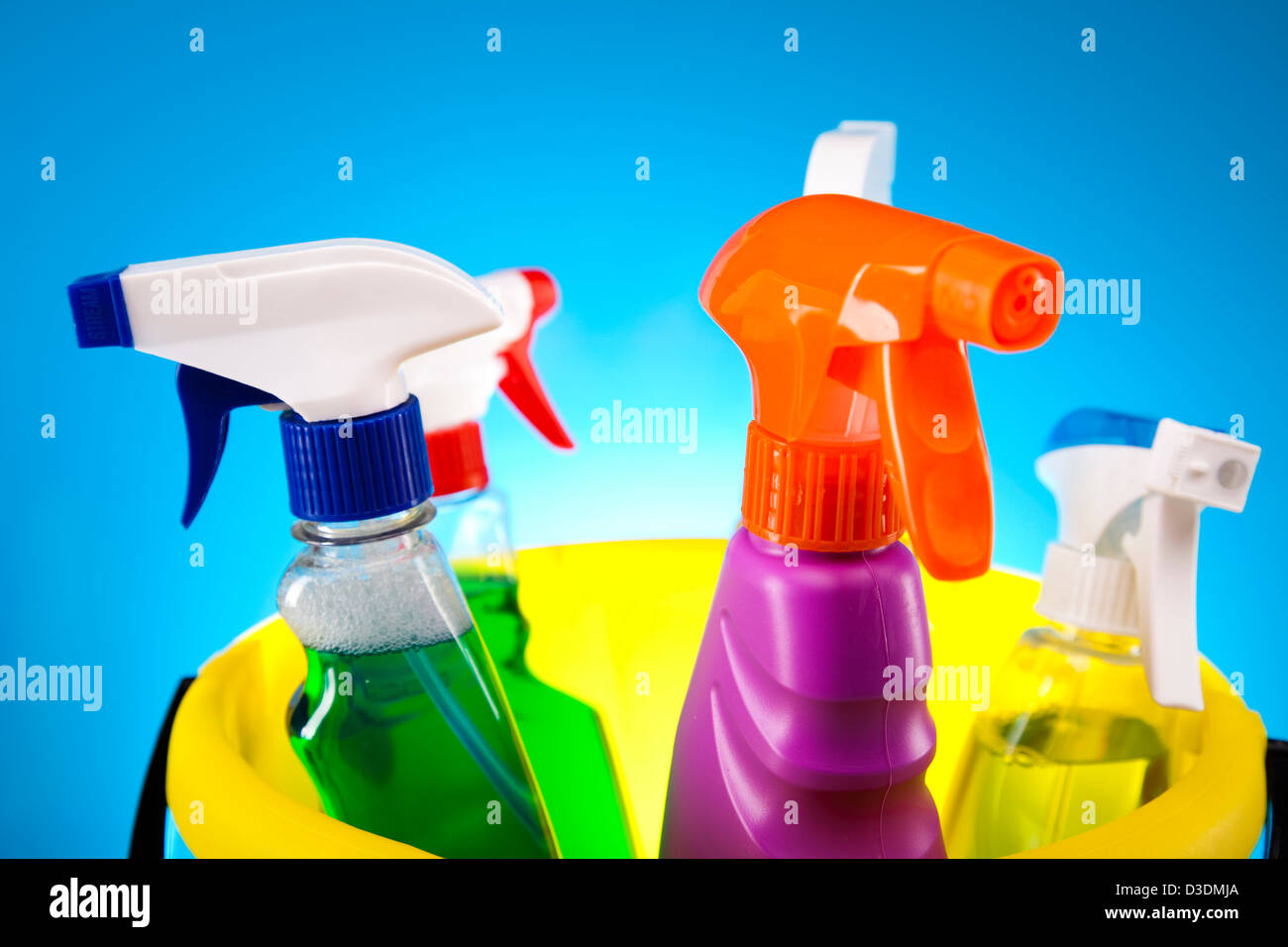 Group of assorted cleaning Stock Photo - Alamy