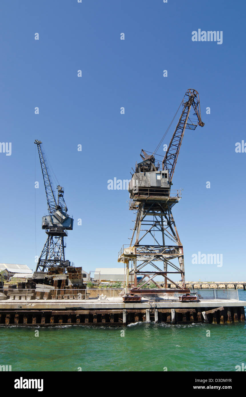 Old dock cranes at the Western Australian Maritime Museum, Fremantle ...