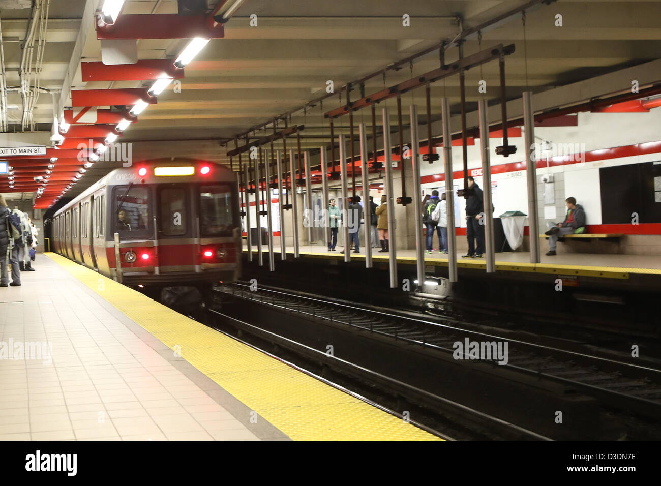 Feb. 16, 2013 - Cambridge, Massachusetts, U.S - The MBTA Red Line stop ...