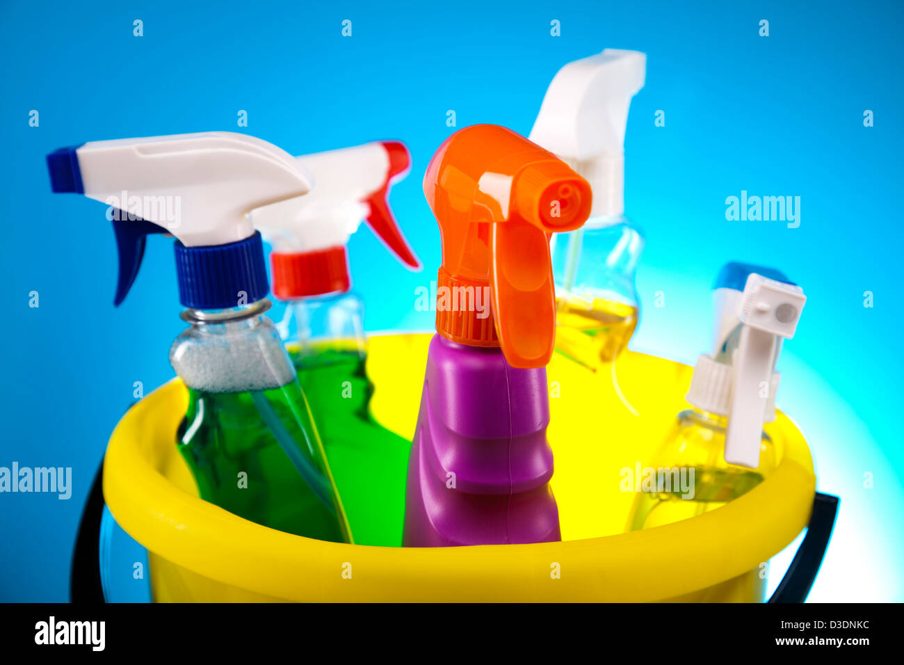 Assorted cleaning products Stock Photo - Alamy