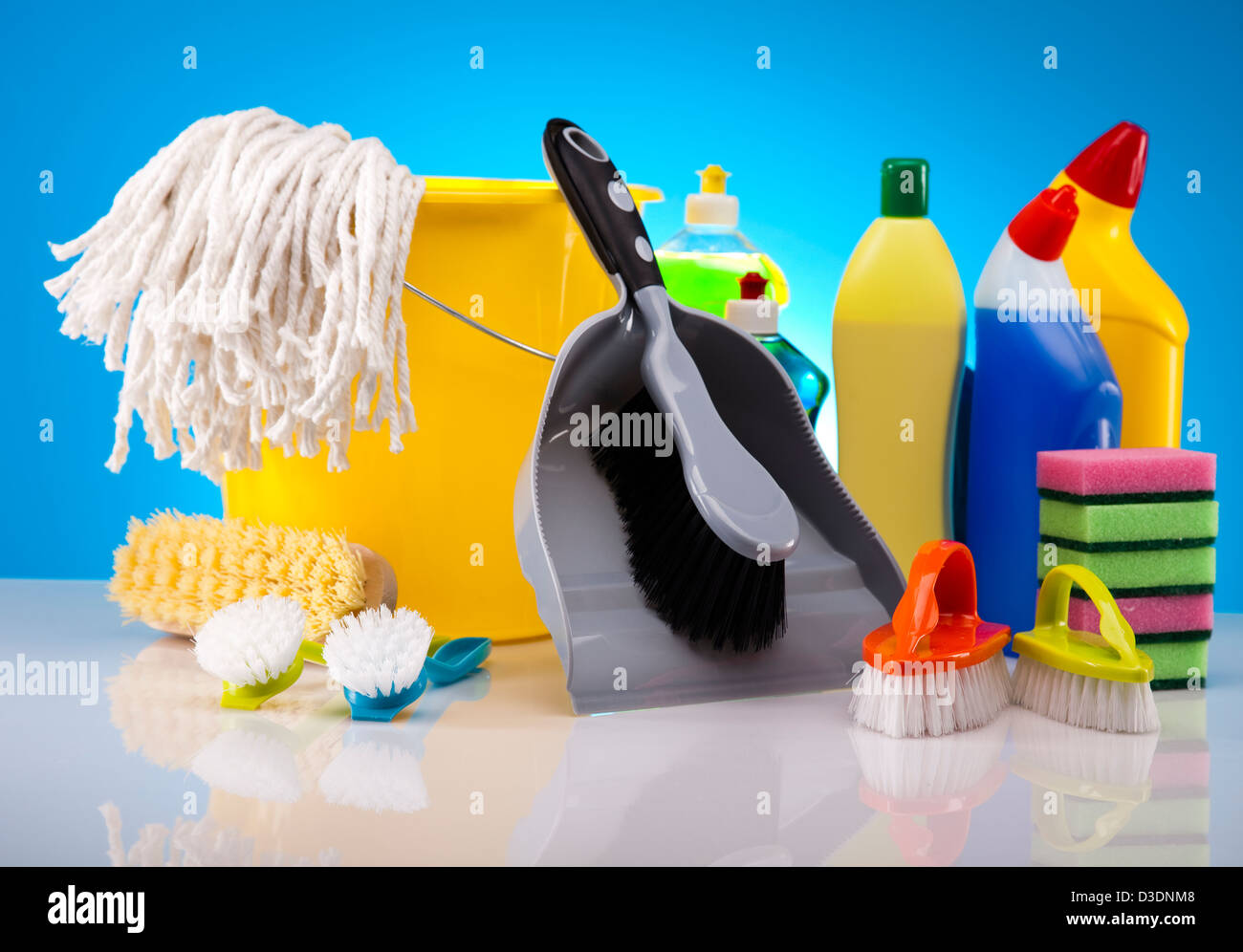 House cleaning products Stock Photo - Alamy