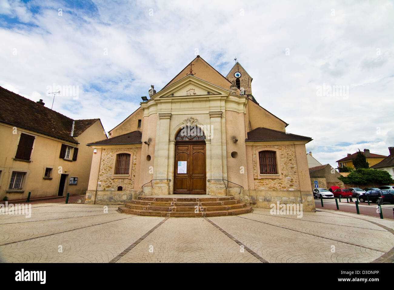 View of the wonderful church of Morangis village on the outskirts of ...