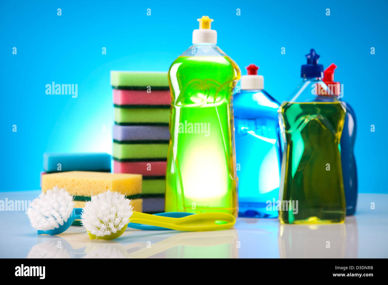Assorted cleaning products Stock Photo - Alamy