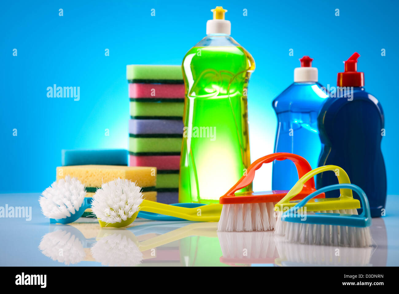 Assorted cleaning products Stock Photo - Alamy