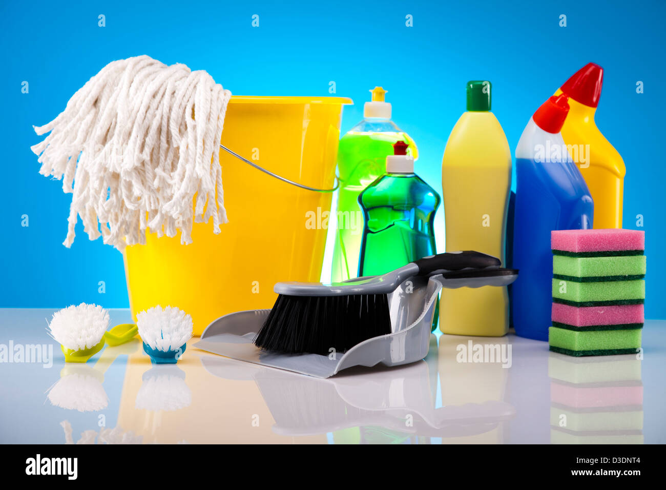 Assorted cleaning products Stock Photo - Alamy