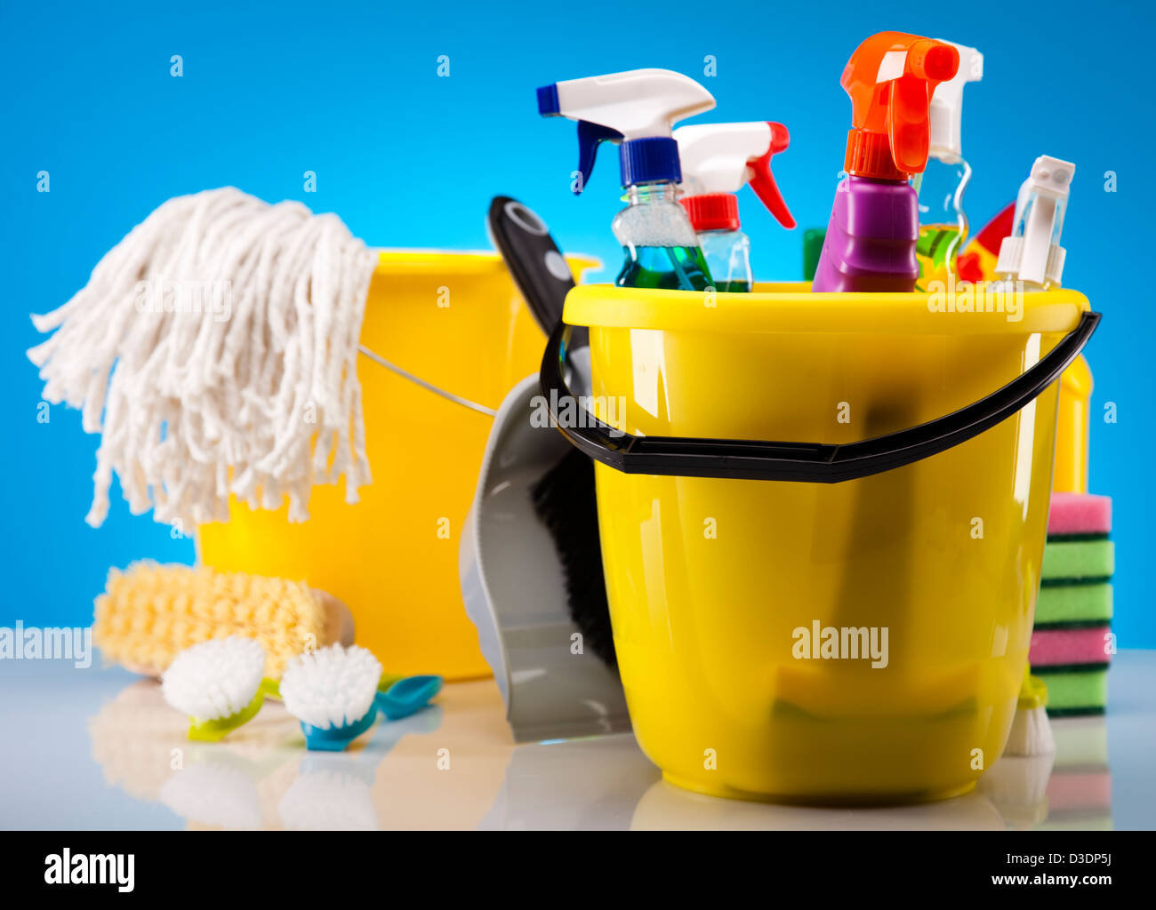 Assorted cleaning products Stock Photo - Alamy