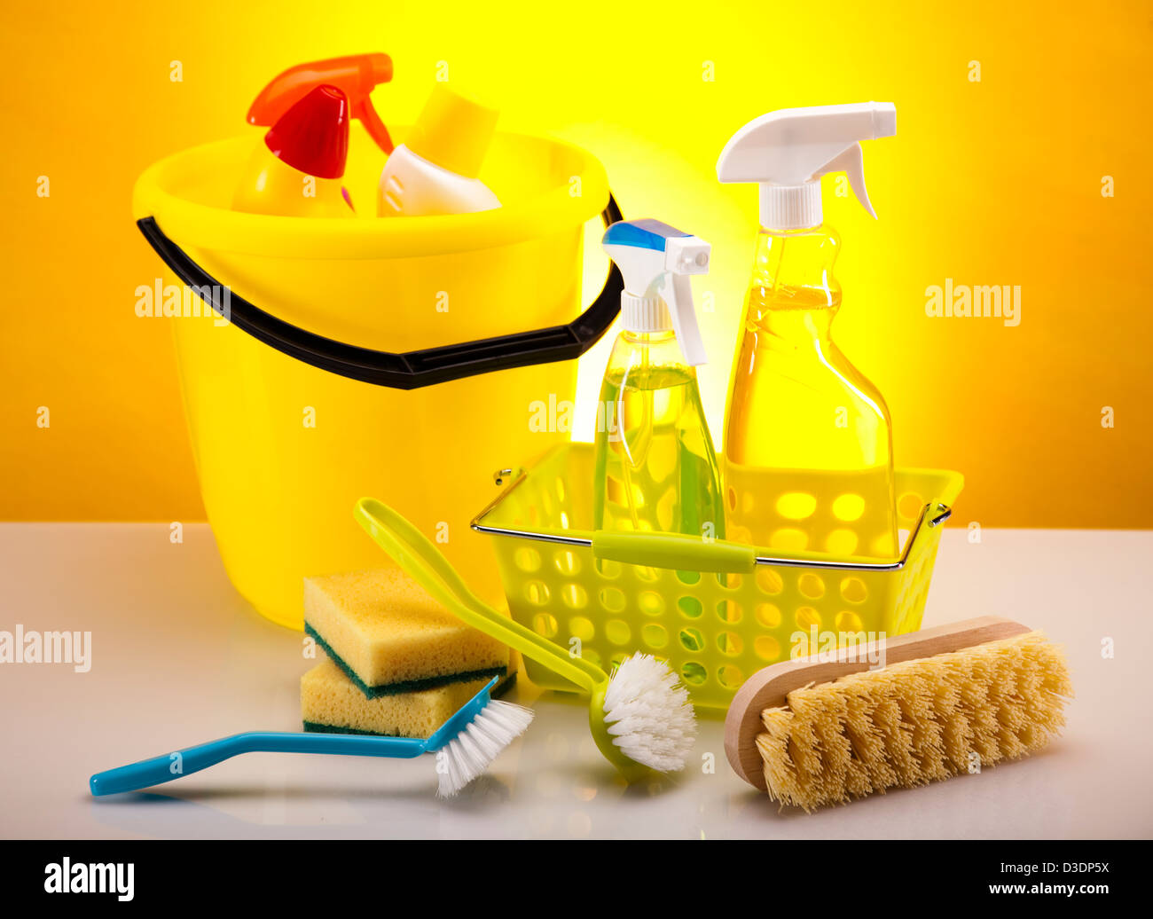 House cleaning products Stock Photo - Alamy