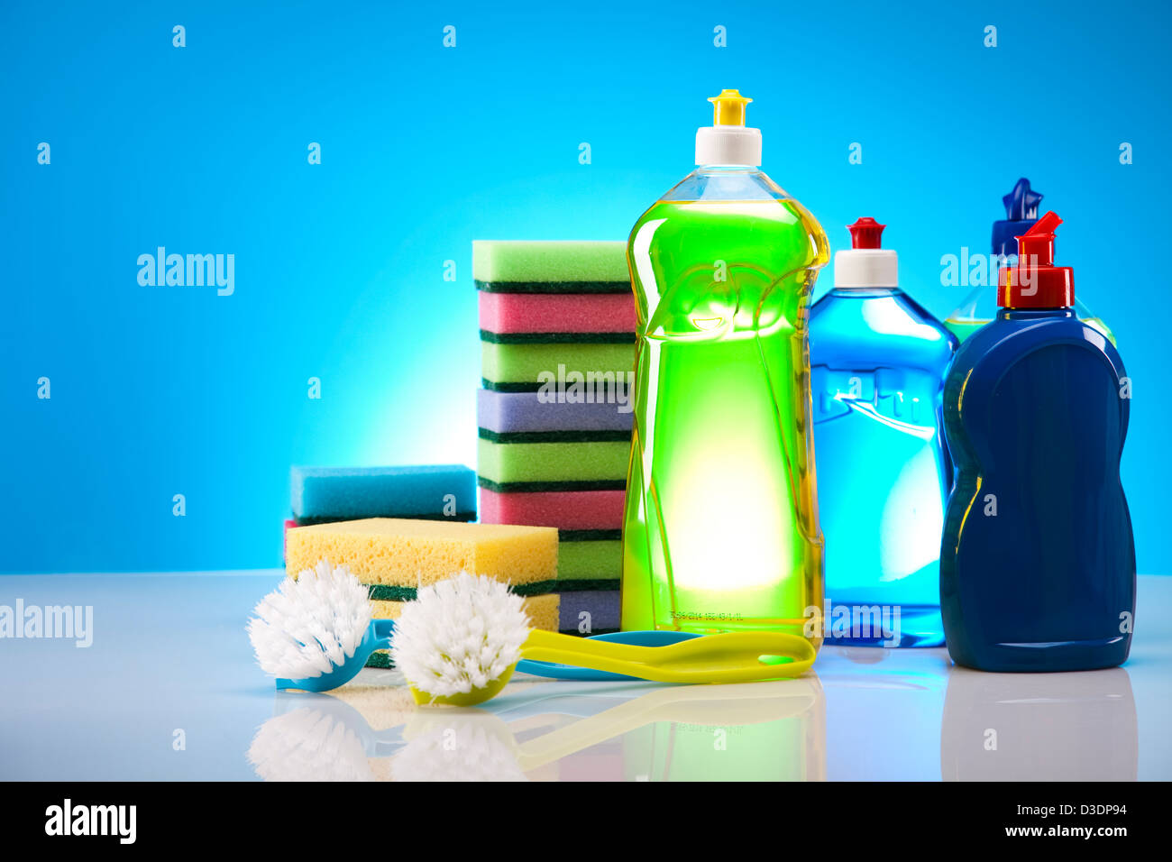 Assorted cleaning products Stock Photo - Alamy