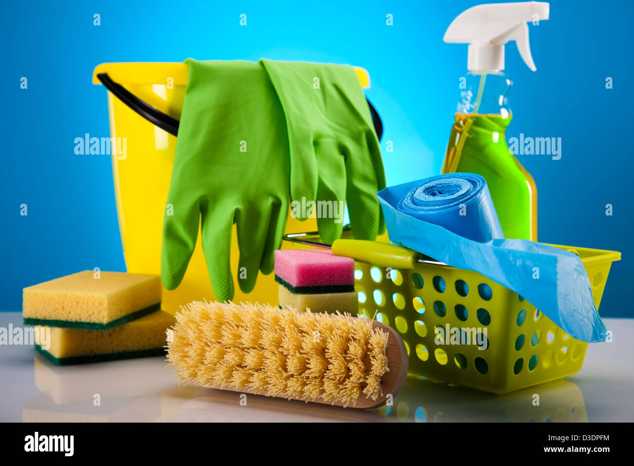 House cleaning products Stock Photo - Alamy