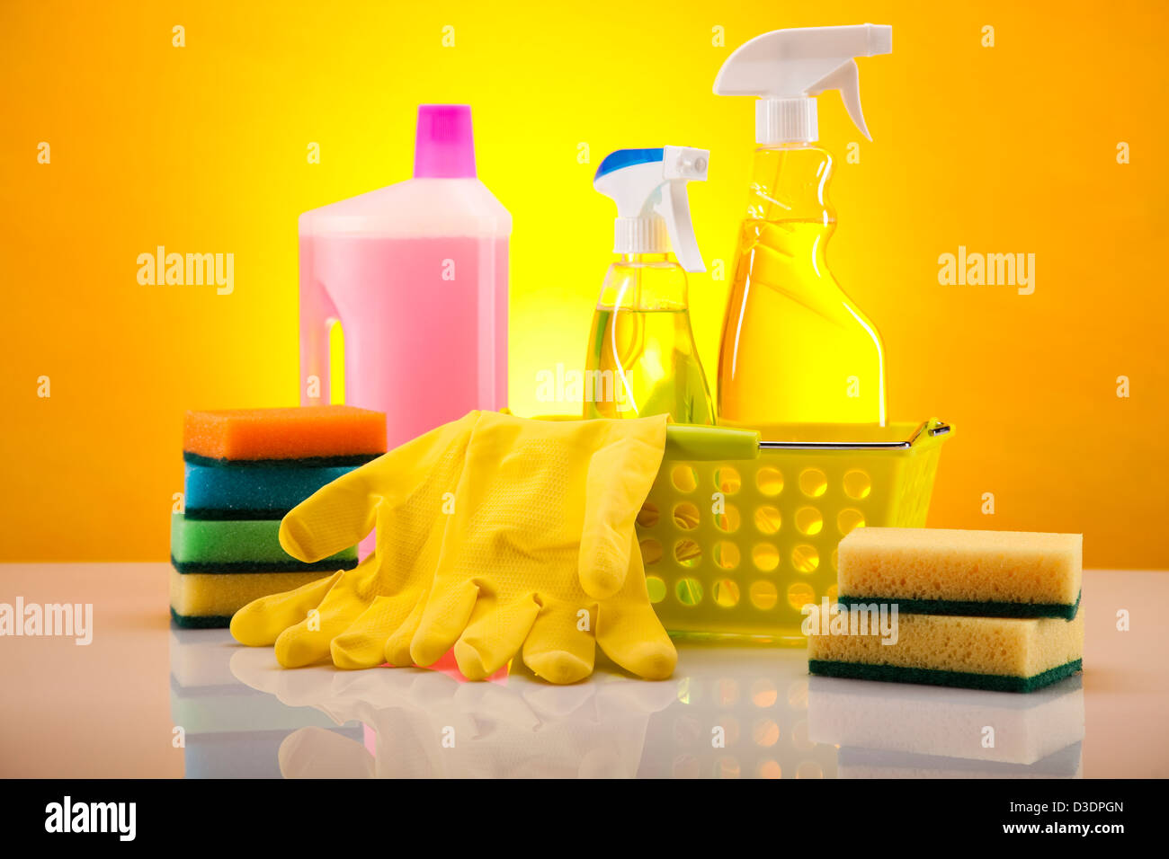 House cleaning products Stock Photo - Alamy