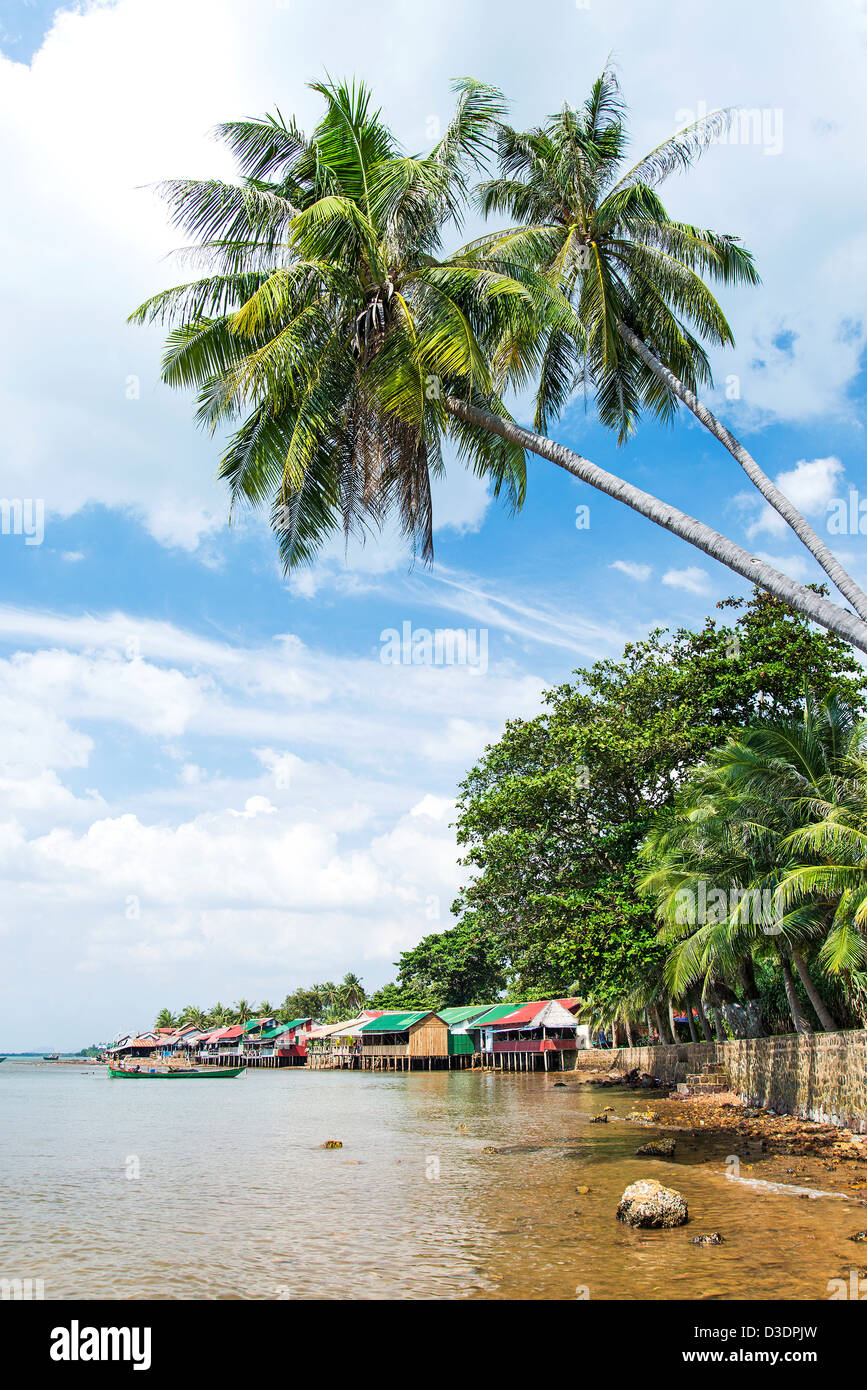 tropical crab market restaurants in kep cambodia Stock Photo - Alamy