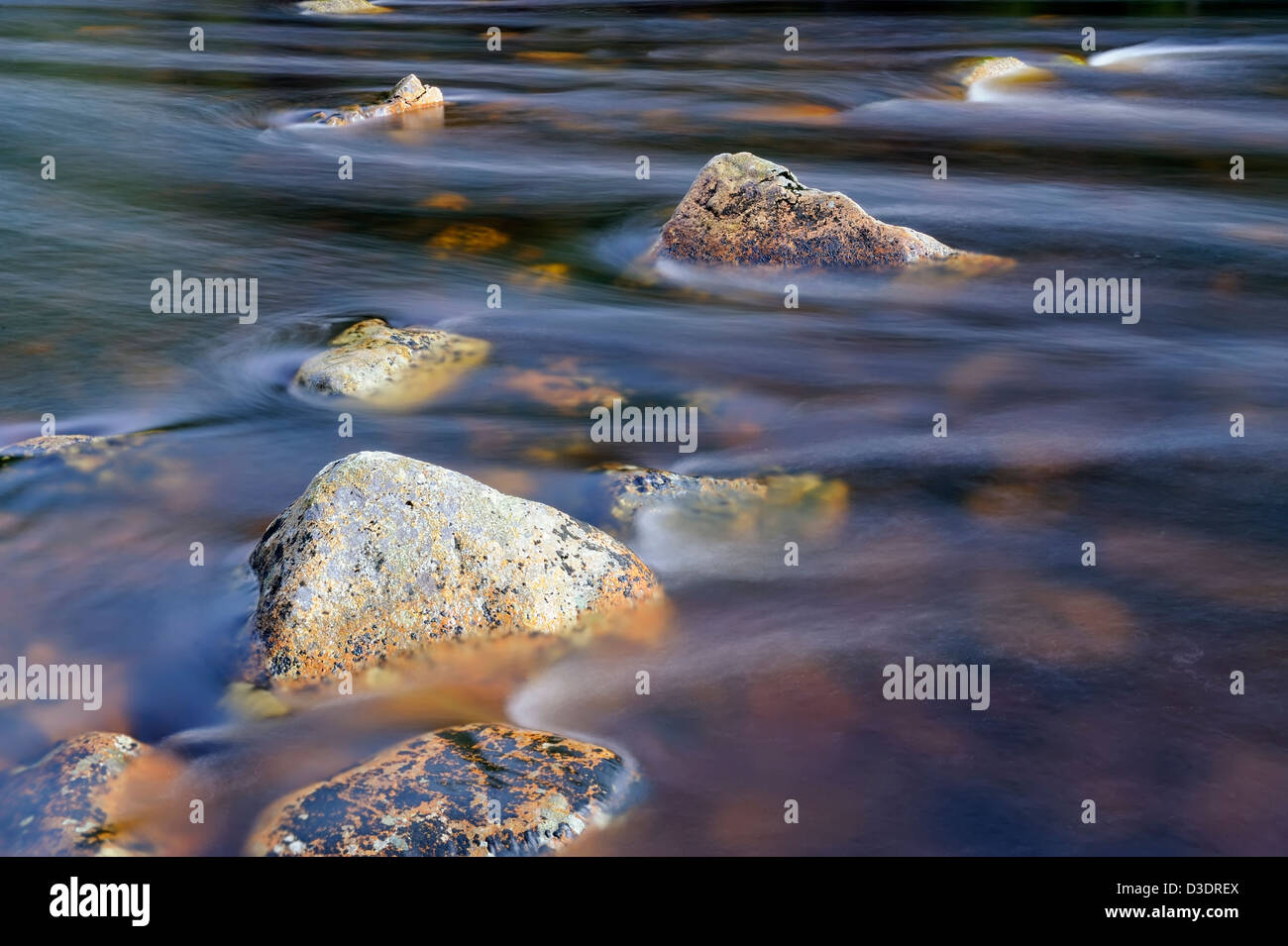 silky smooth flowing water, scottish river Stock Photo - Alamy