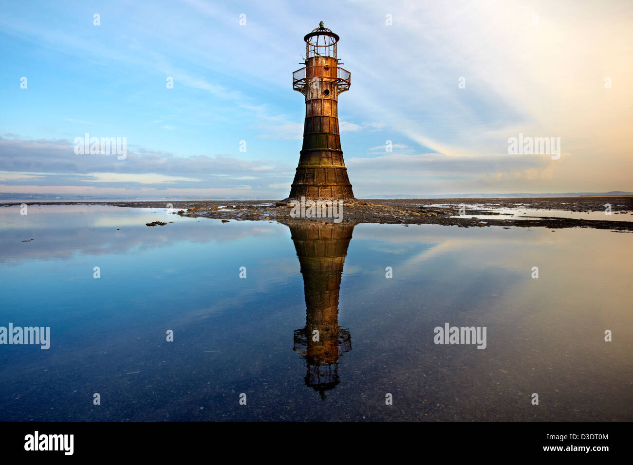 Whitford Lighthouse, Gower peninsula, Swansea, South West Wales Stock ...