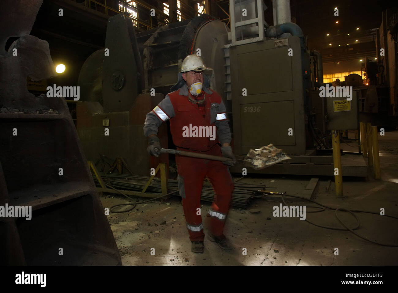 Warsaw, Poland, a steelworker at the steelworks ArcelorMittal Warszawa ...