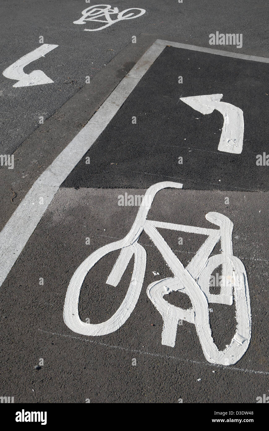 british road markings indicating cycle routes with travel in opposite ...