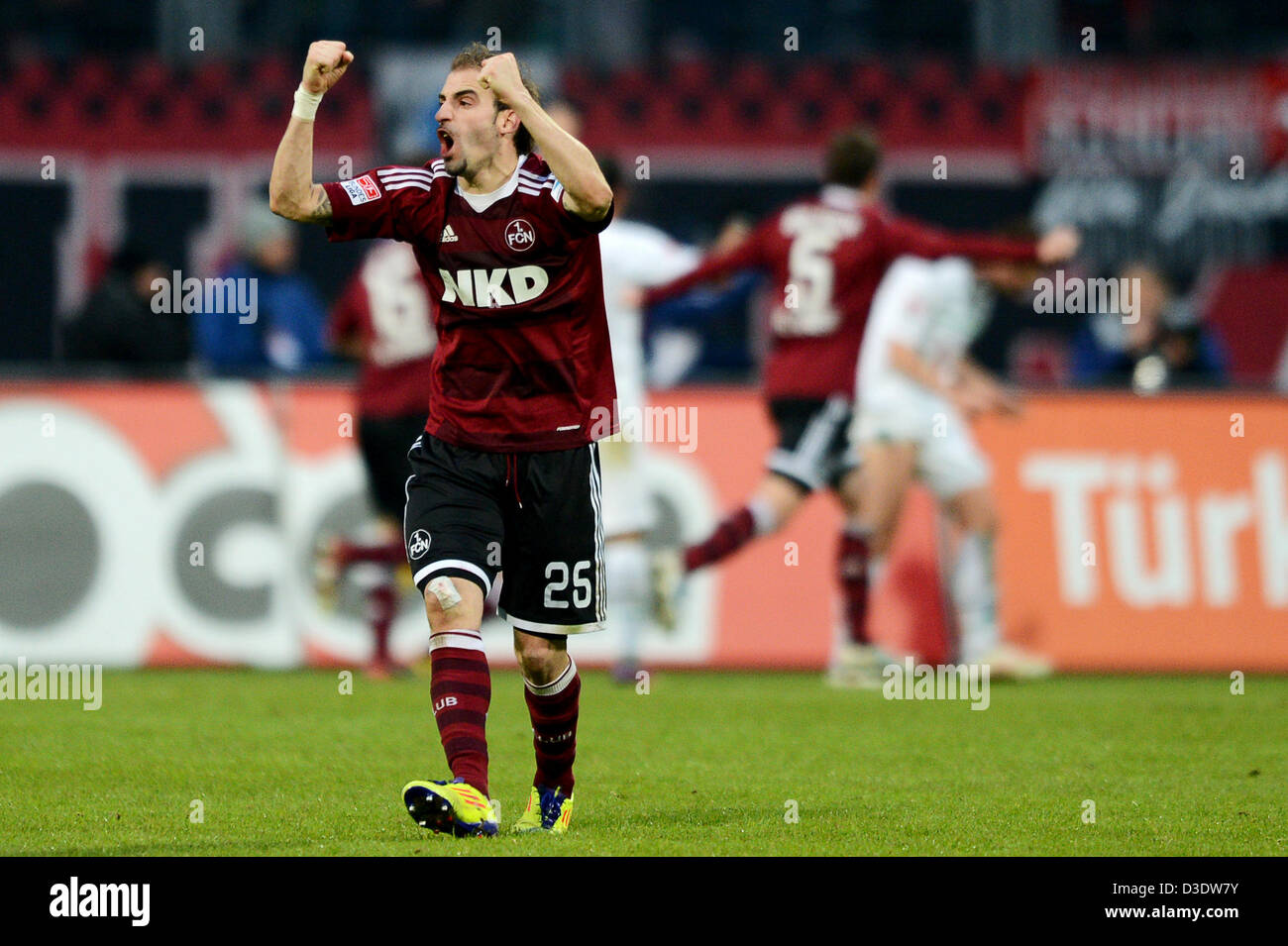 Nuremberg's Javier Pinola celebrates the 2-2 final score after the ...