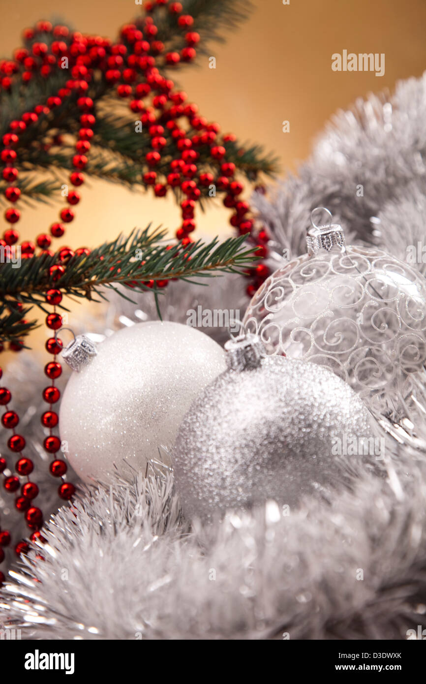 Traditional Christmas Baubles Stock Photo - Alamy