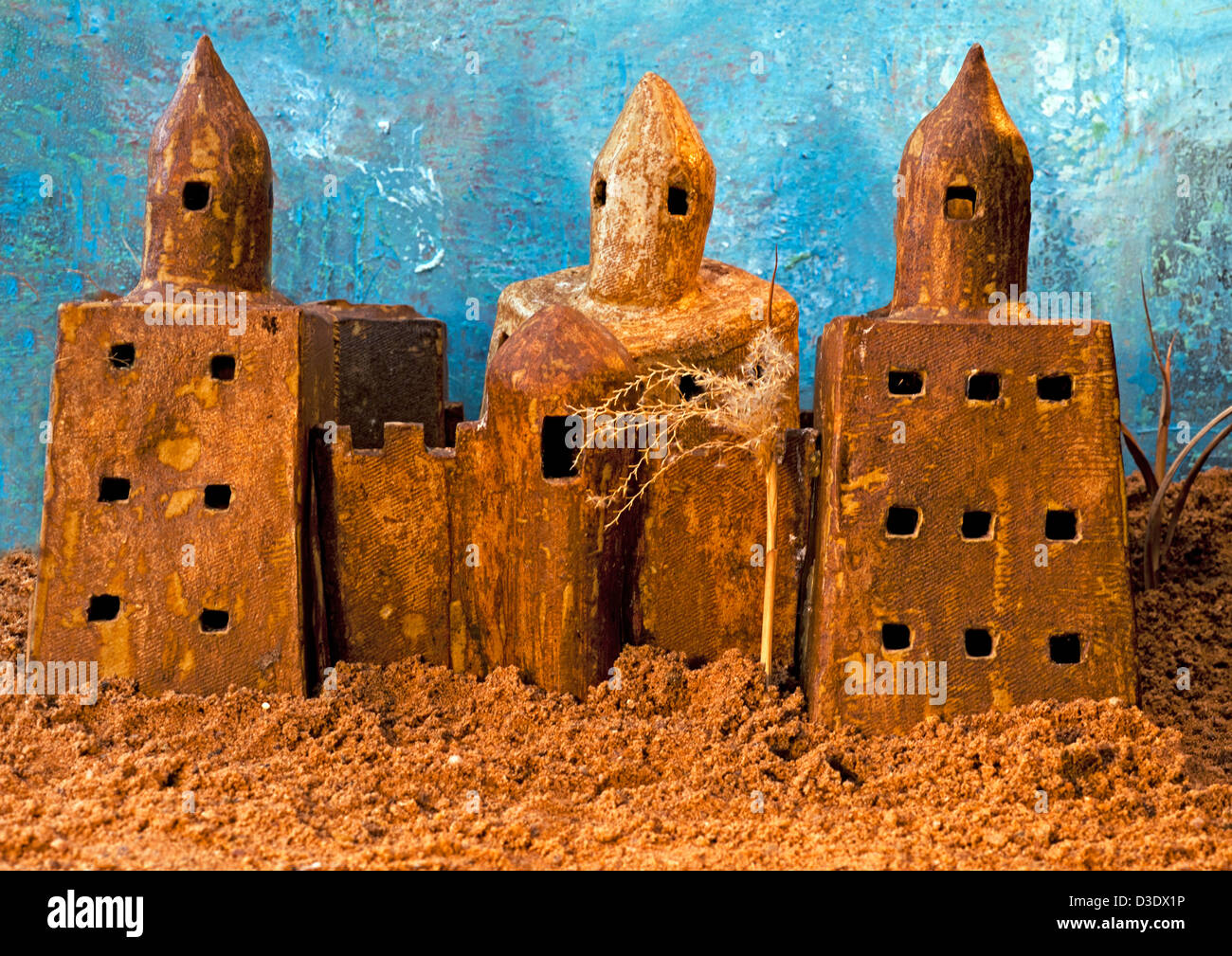 Ceramic building set in sand Stock Photo - Alamy