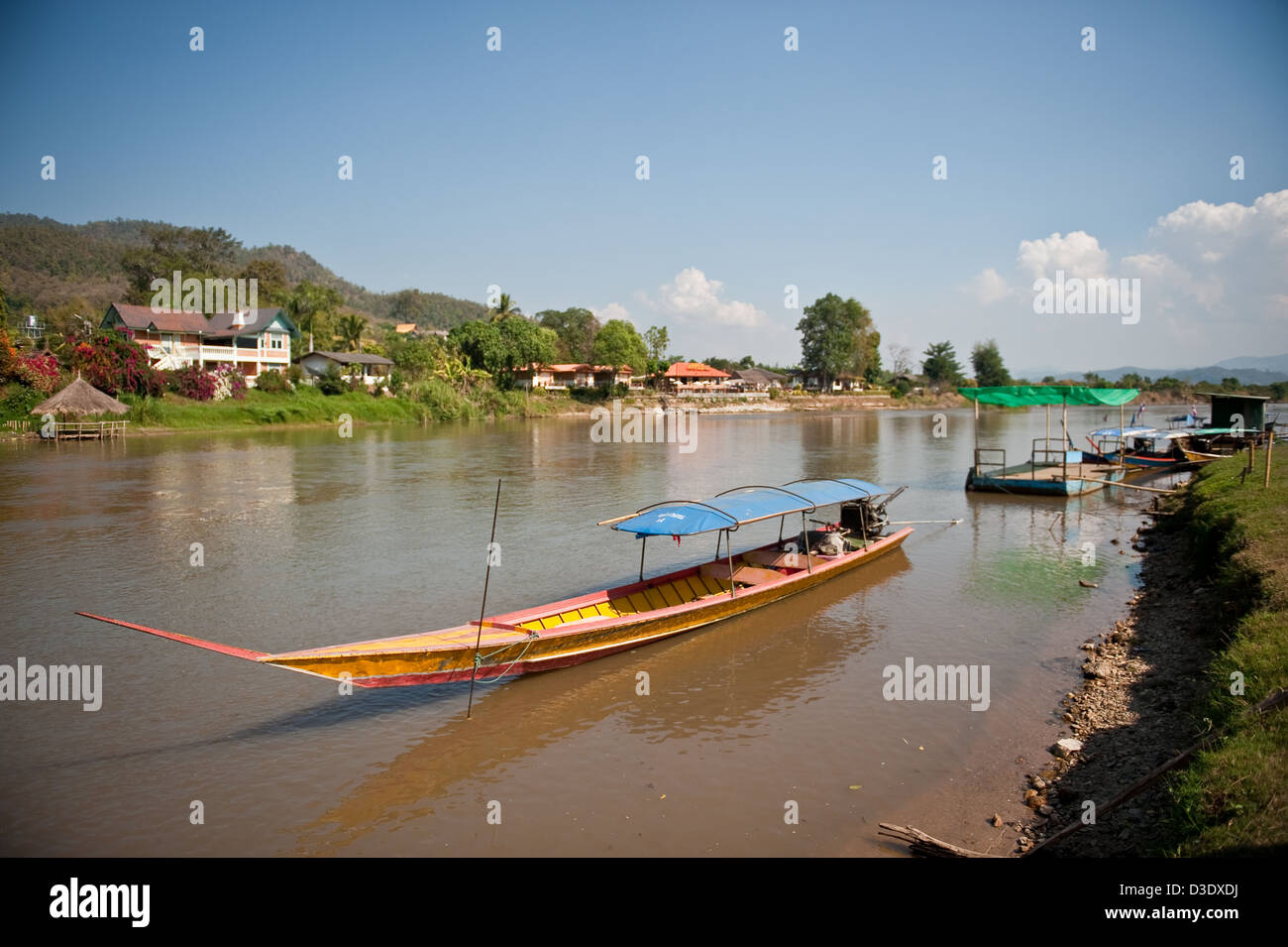 Tha Ton, Thailand, Taxi Boat on the Thaton River Stock Photo - Alamy
