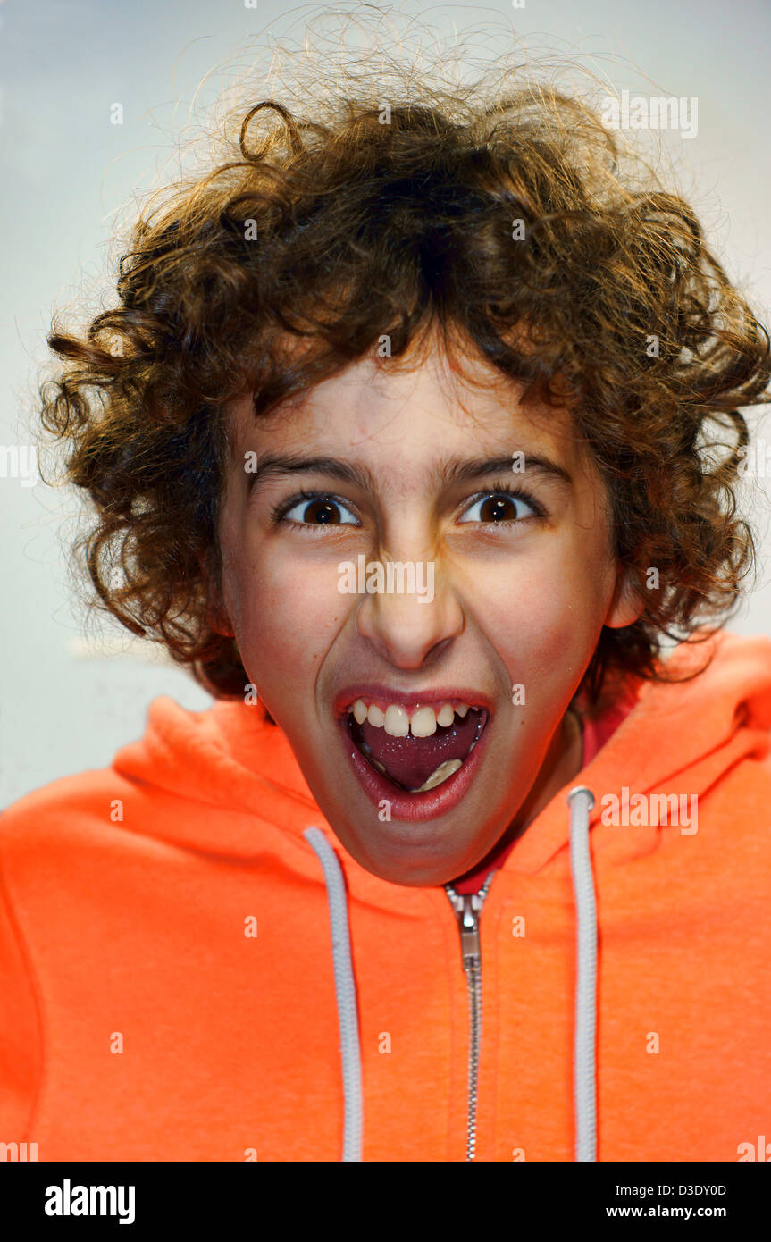 Boy is screaming with joy Stock Photo - Alamy