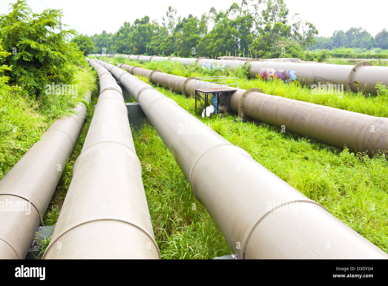Industrial pipelines scene Stock Photo - Alamy