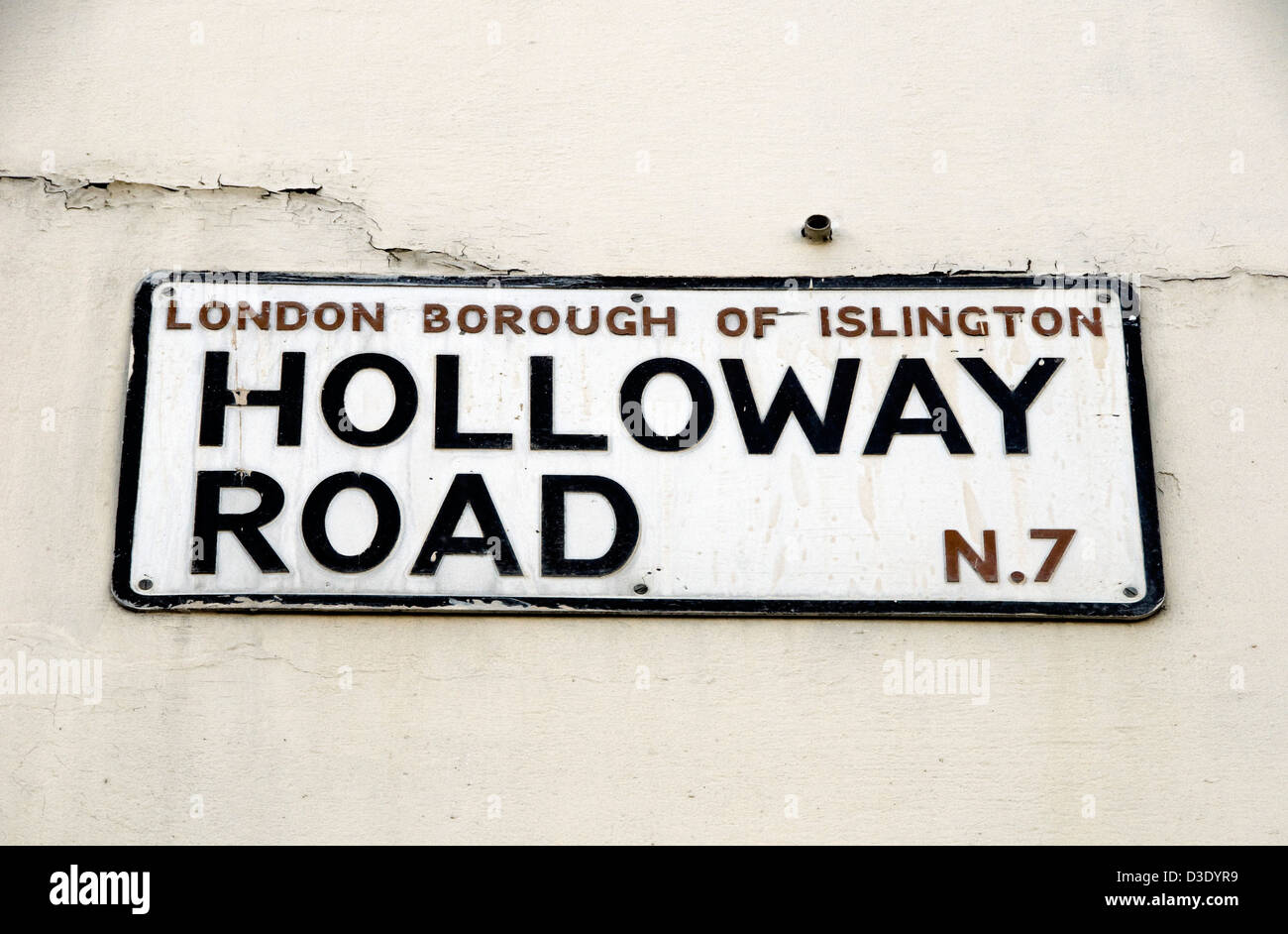 Holloway Road street sign N7, Holloway, London Borough of Islington ...