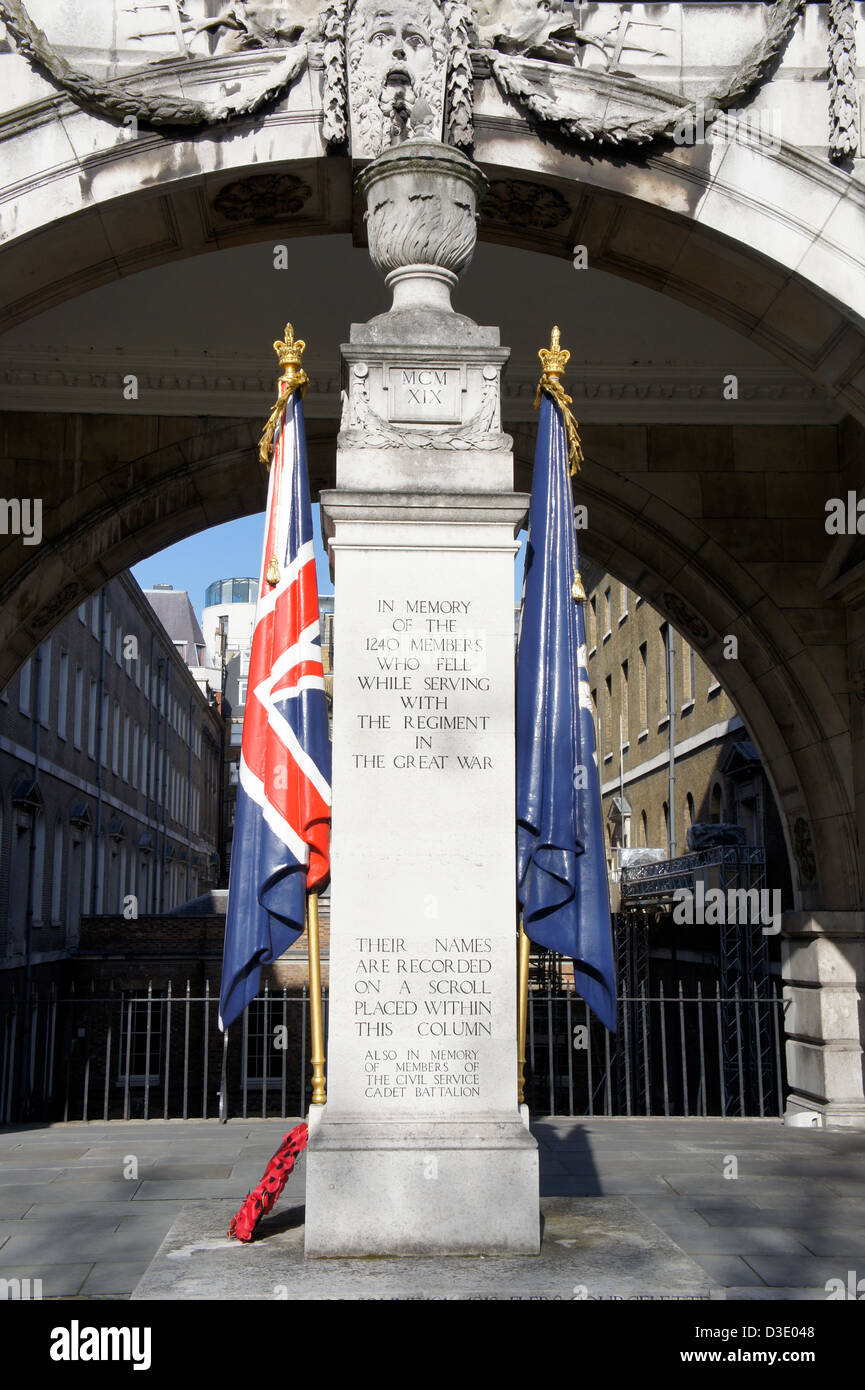 World War I war memorial near Somerset House, London, England Stock ...