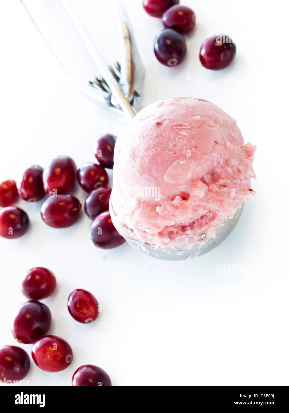 Gourmet sweet orange and cranberry gelato on white background Stock ...