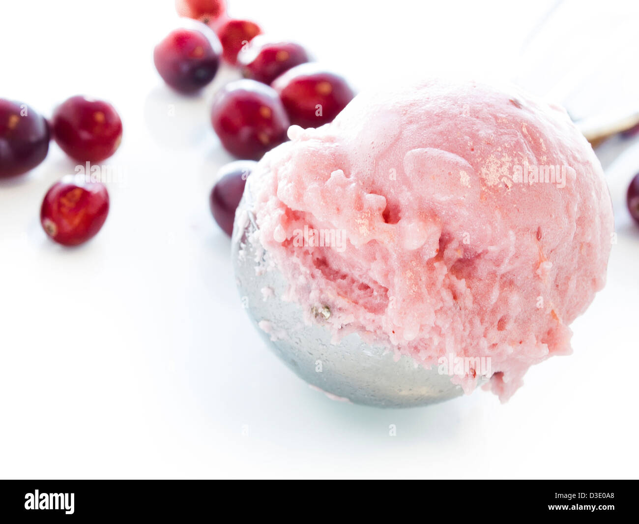 Gourmet sweet orange and cranberry gelato on white background Stock ...
