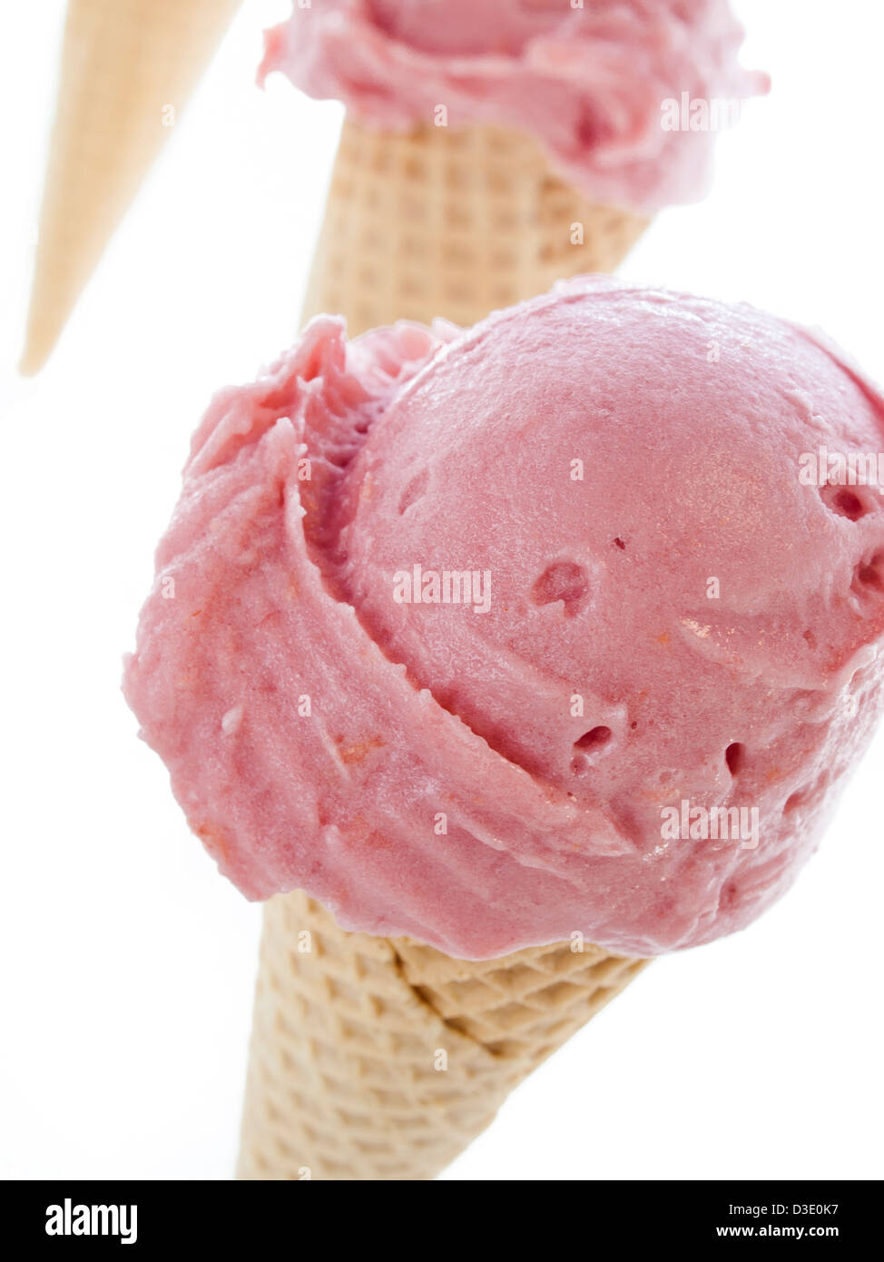 Gourmet sweet orange and cranberry gelato on white background Stock ...