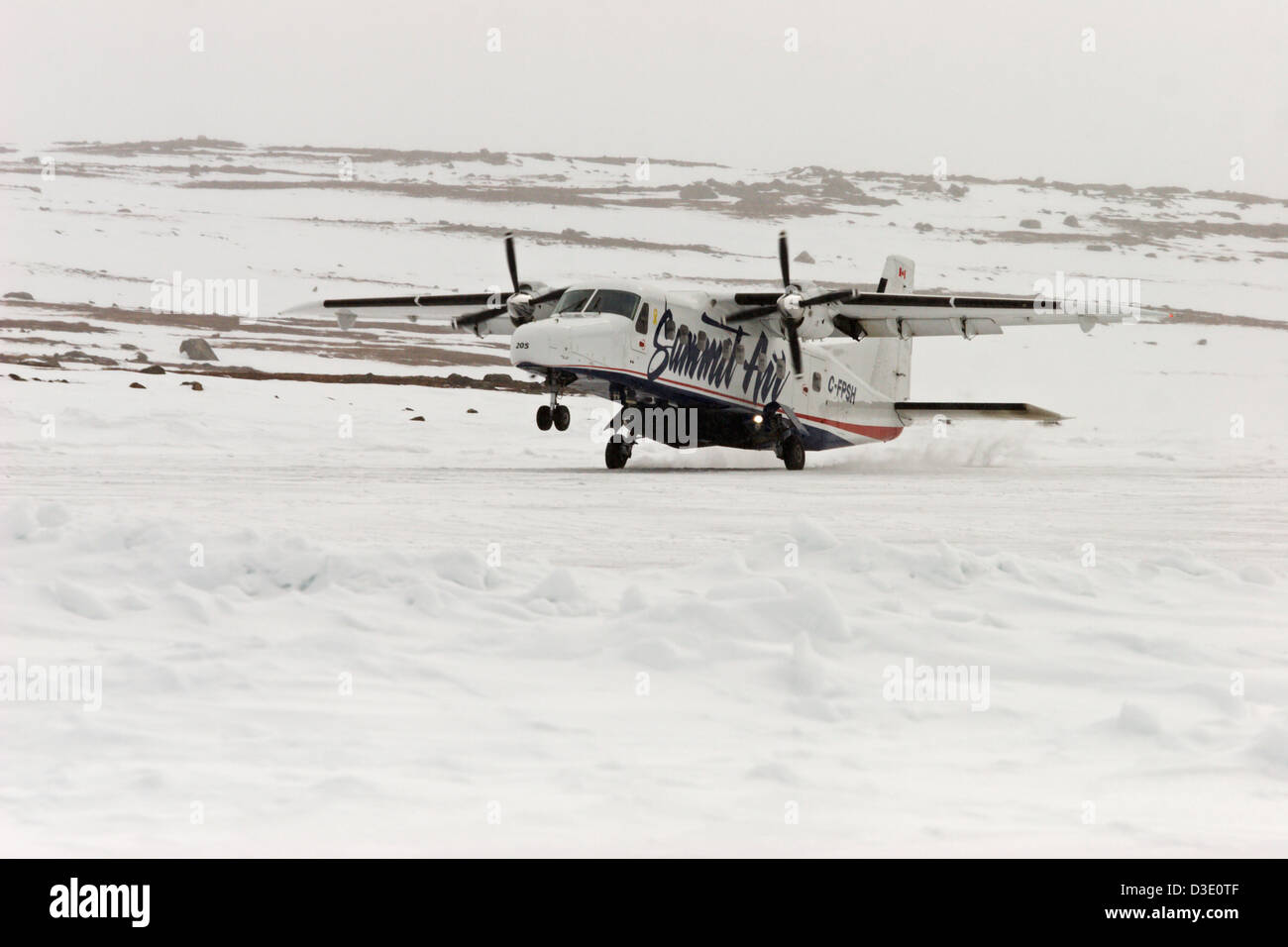 airplane landing on arctic ice strip Dornier Stock Photo - Alamy