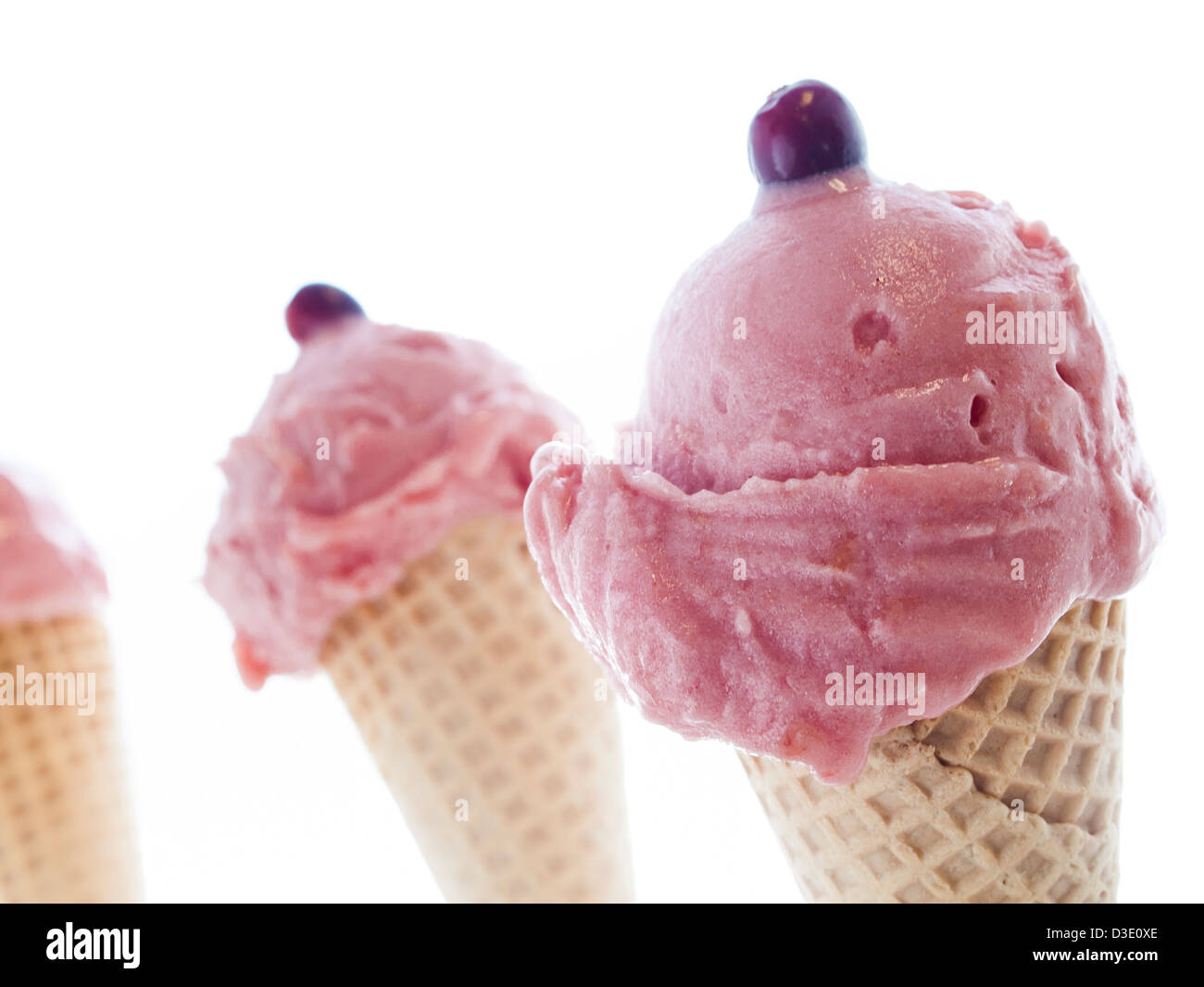 Gourmet sweet orange and cranberry gelato on white background Stock ...