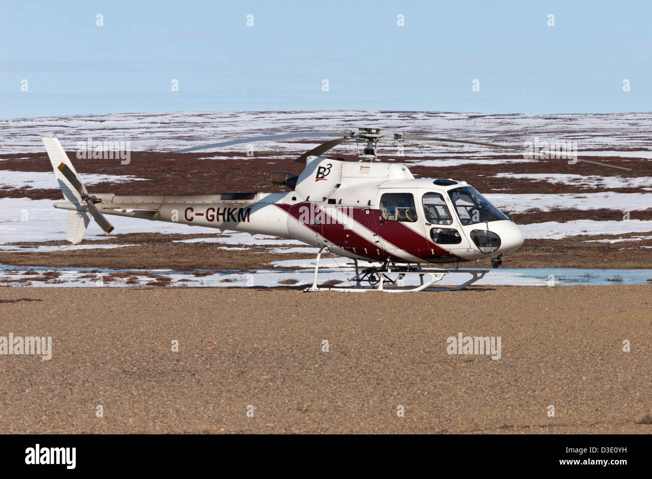 astar helicopter AS350B3 arctic spring tundra survey work Stock Photo ...
